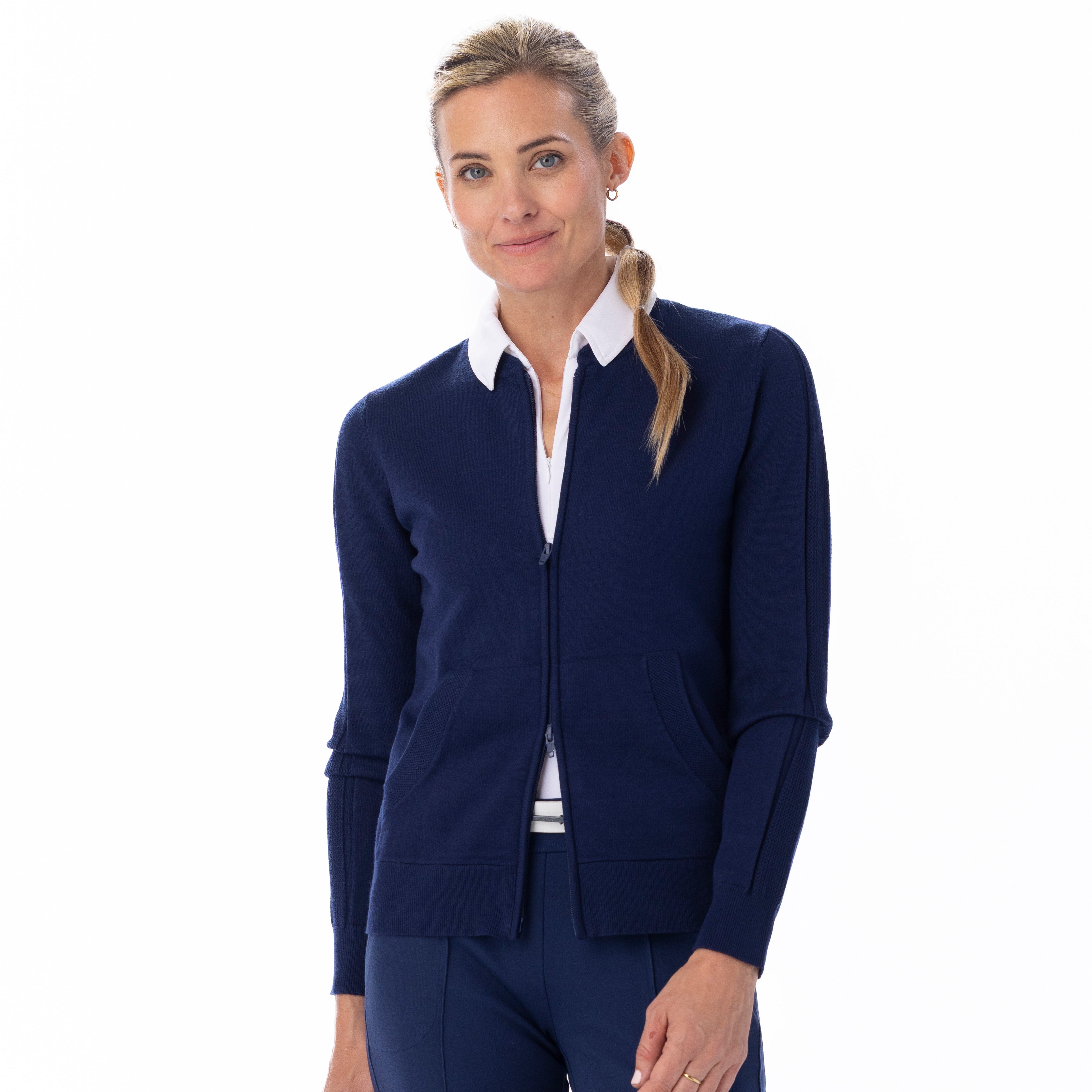 Weekender Sweater Jacket | Women's Golf Sweater Jacket – Belyn Key